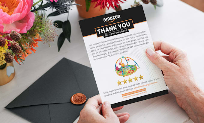 Design amazon thank you cards, flyers, postcards, luxury invitation ...
