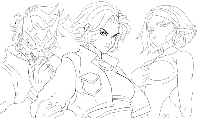 Line art anime high quality, lineart anime character by Rydenunderk ...