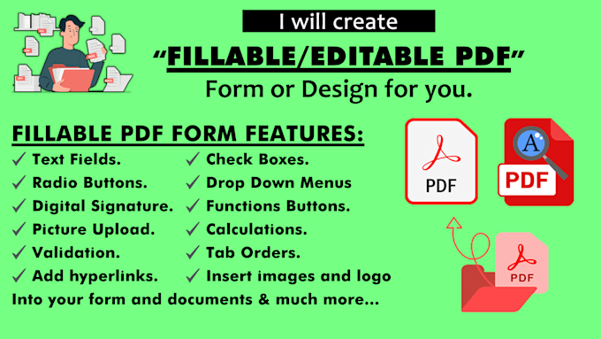 Create a fillable or editable pdf form by Myaries21 | Fiverr