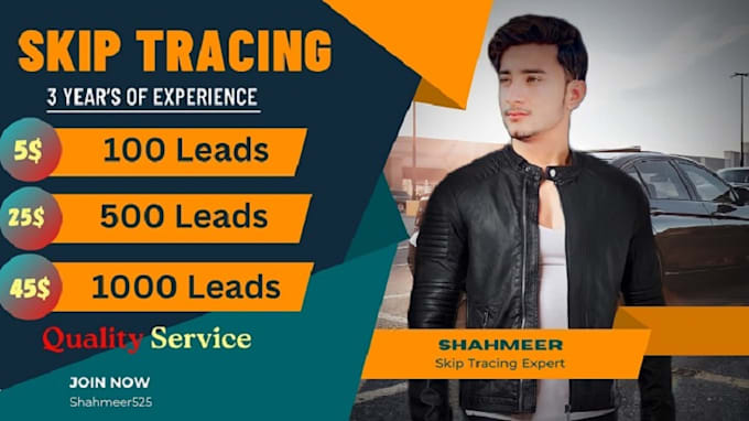 Do real estate skip tracing and bulk skip tracing service by Shahmeer525 | Fiverr
