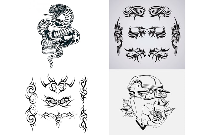 Drawing sketch redesign recreate tattoo design into illustrations ...