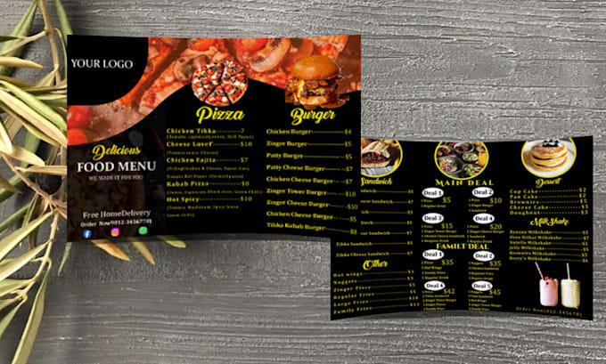 Design food flyer, menu card, social media poster by Hummoo | Fiverr