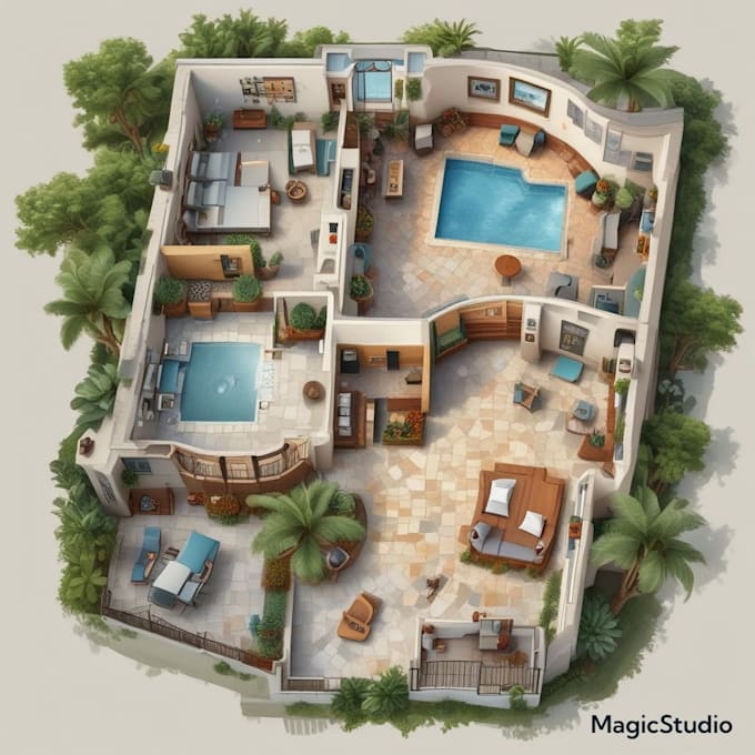 Airbnb space floor plan by Farmakisjim | Fiverr