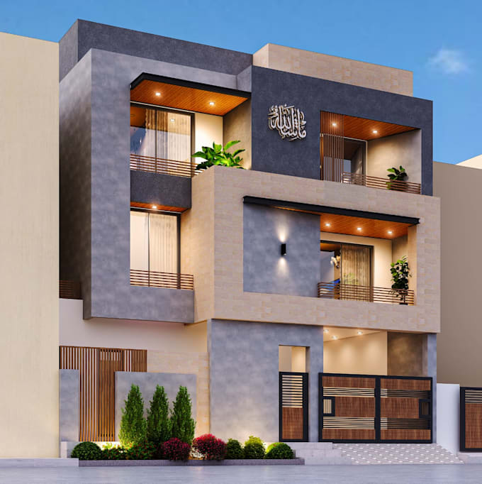 Design house and commercial exterior model, 3d rendering by Shani ...