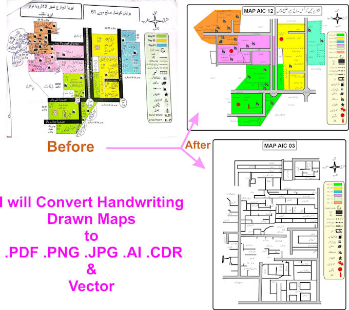 Make vector of your hand made maps pencil draw map to png jpg ai cdr by ...