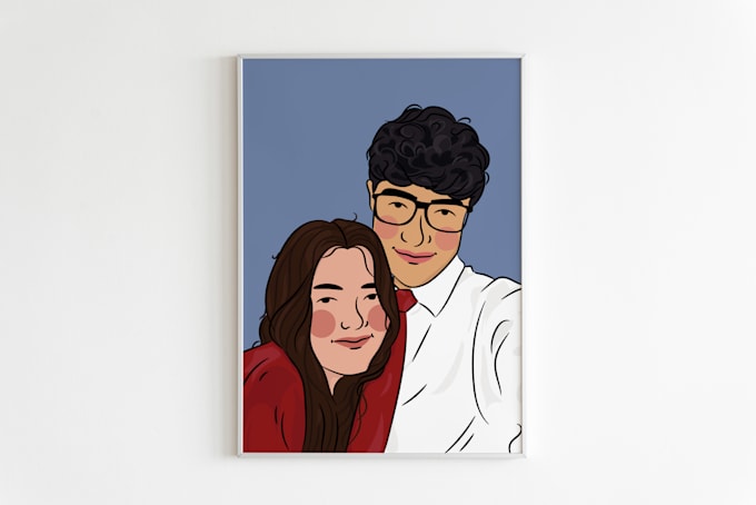 Draw a cute portrait illustration by Amnerisponcho | Fiverr