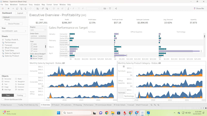 Be able to create a live power bi and tableau dashboard by Puregold2023 ...