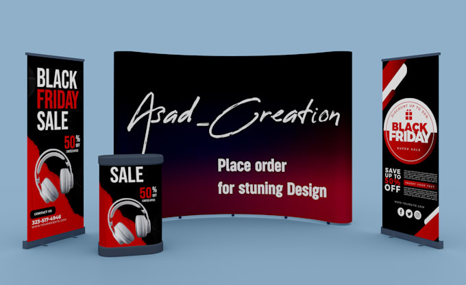 Design standee, roll up banner, and backdrop by Asad_creation | Fiverr