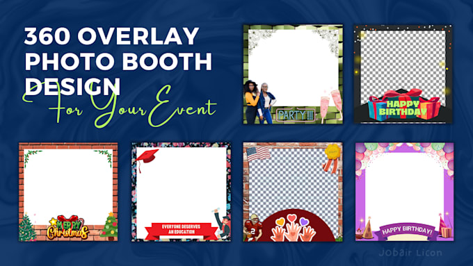 Design custom photobooth template, 360 photo booth overlay for event by ...