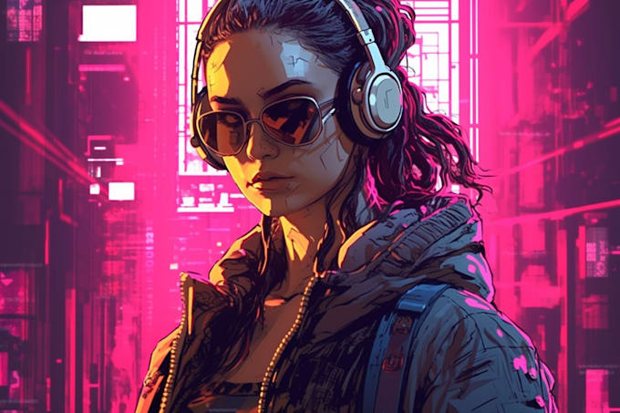 Create cyberpunk character art by Neotseacs | Fiverr