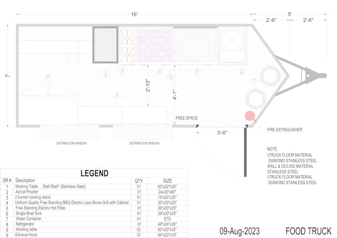 Design a stunning food truck drawing for permit approval by Hassan_cad ...