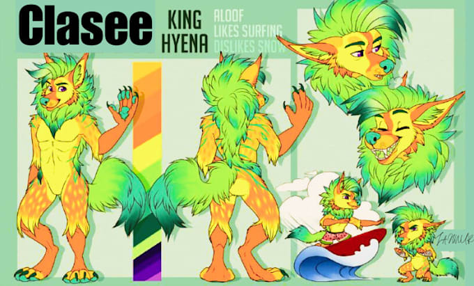 Create custom character reference sheet for any anthro, oc furry and ...