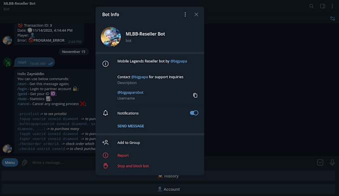 Develop a telegram bot by Zayniddindev | Fiverr Develop a telegram bot by Zayniddindev | Fiverr