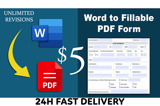 Redesign create fillable change and convert ms word, pdf to fillable ...
