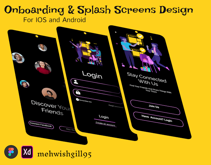 Design attractive onboarding and splash screens by Mehwishgill95 | Fiverr