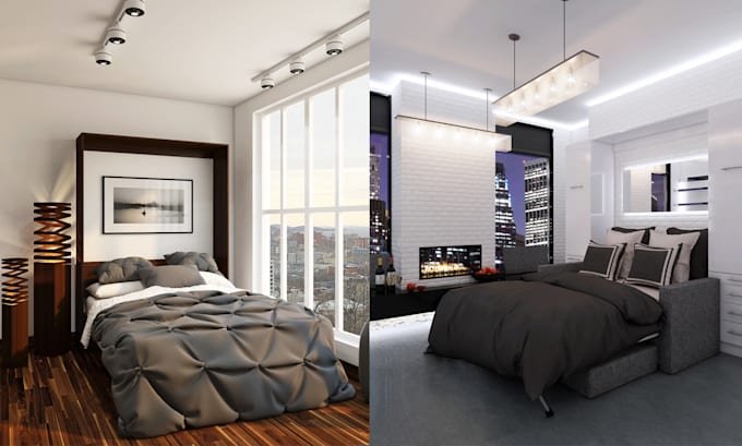 Do stunning 3d rendering of your bedroom interior design by Olena_3d | Fiverr