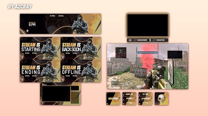 Create a top notch stream overlay for twitch and youtube by Azcray | Fiverr