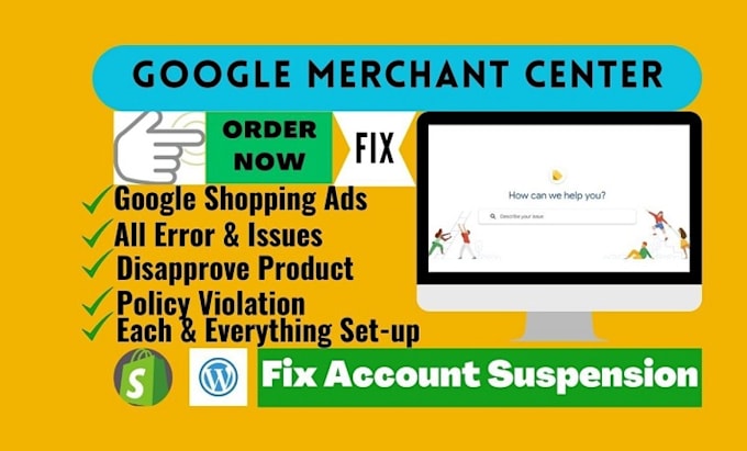 Fix google merchant center suspension, misrepresentation, gtin, shopping ads by Solarsleads | Fiverr
