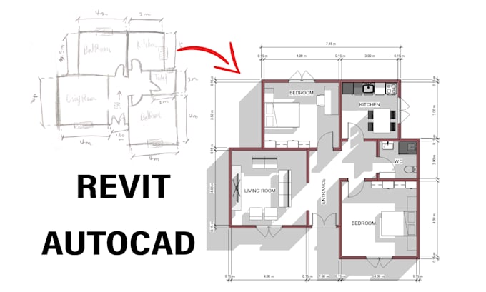 Redraw real estate floor plans in autocad and revit by Ammarshanosh ...