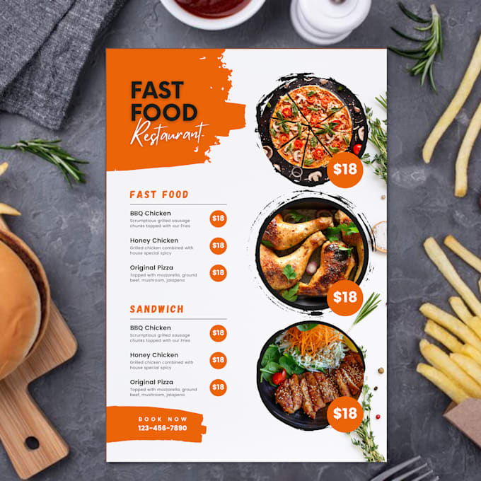 Food menu design, restaurant menu design by Cikiwiny | Fiverr