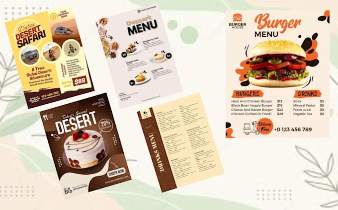 Do food flyer, event flyer, desert flyer and menu by Muaaz_munawar | Fiverr