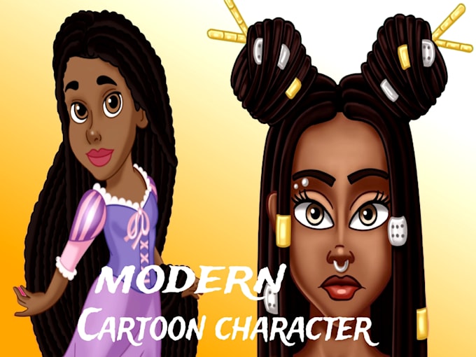 Design a modern cartoon character digital art comics and album cover ...
