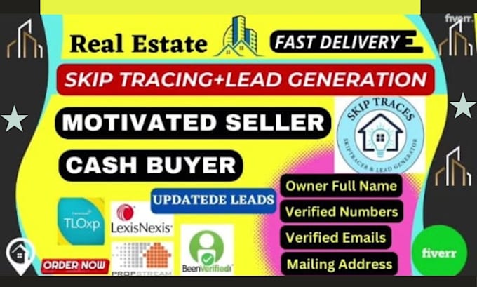 Offer cash buyers and motivated sellers leads with skip tracing by ...