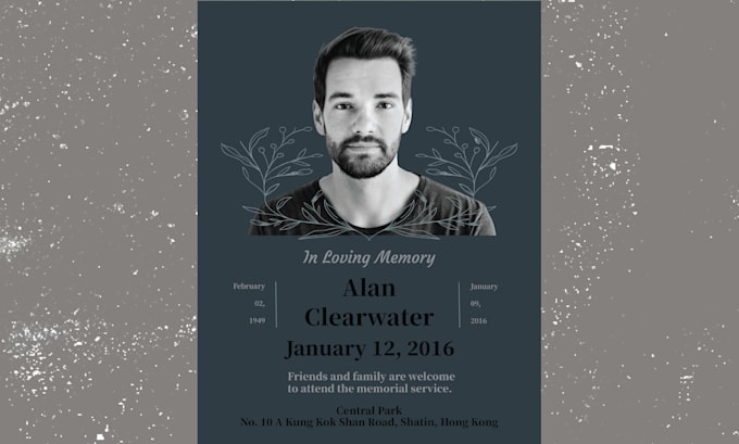 Do personalised funeral flyers and obituary designs by Tryandgo_studio ...