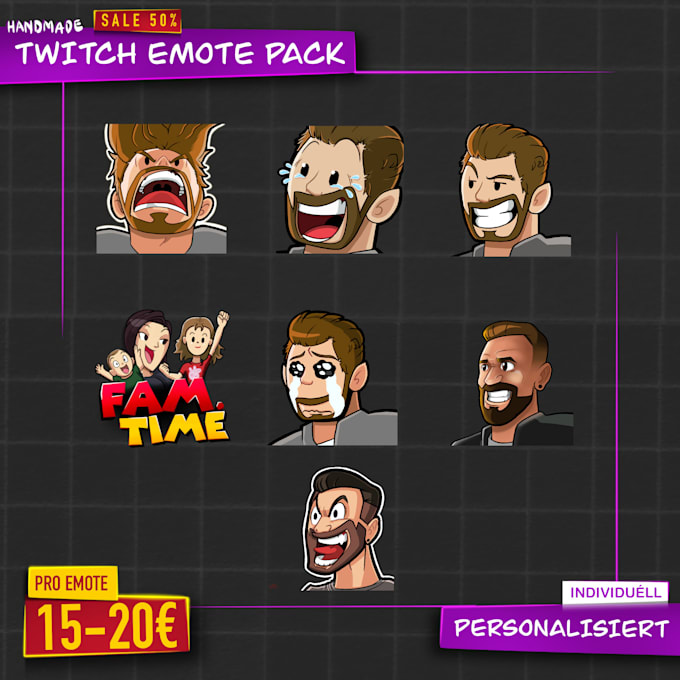 Twitch or discord, kick emotes for you by Christopherf737 | Fiverr