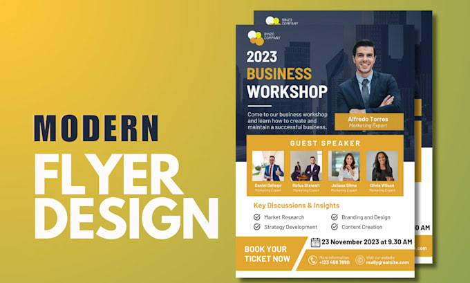 Design a clean and printable professional flyer or one pager