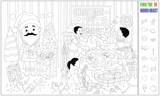 Draw hidden object picture and find illustration by Graphic_joy | Fiverr