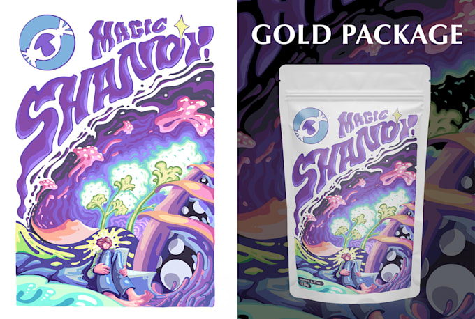 Make psychedelic art, weed, cannabis, mushroom illustration by Fedinson ...