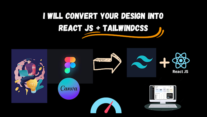 Convert your design into react js and tailwind css by Abdmajid381 | Fiverr