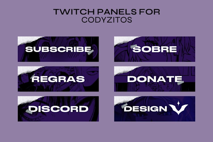 Design custom twitch panels for your stream by Vikashigfx | Fiverr