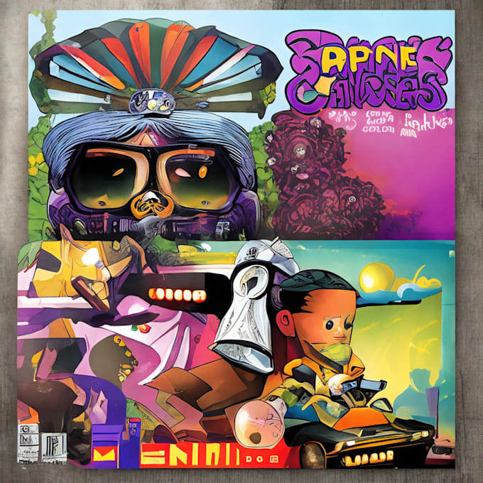 Do cartoon mixtape cover art, cartoon album cover art by Sefsea | Fiverr