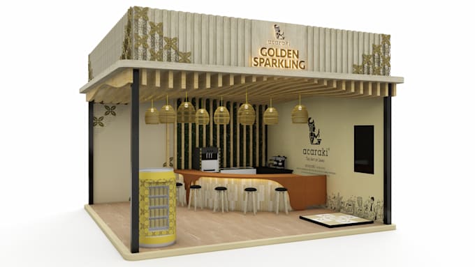 Design booth with sketchup and rendering by Davevian | Fiverr