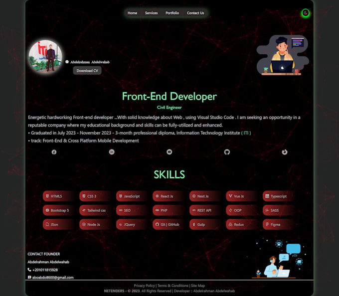 Create a personal portfolio website by Abdelrahman3330 | Fiverr
