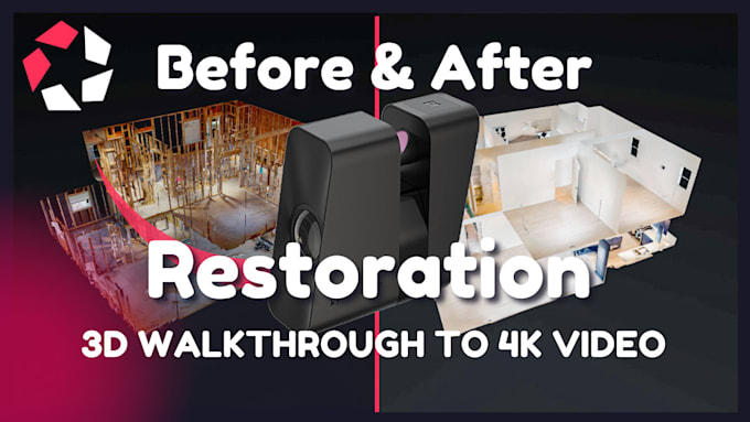 Een restauratie 4k video maken van je matterport voor- en na scans