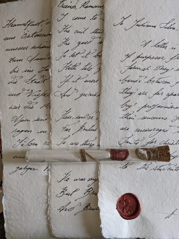 Write beautiful vintage font with wax stamp by Vime26 | Fiverr