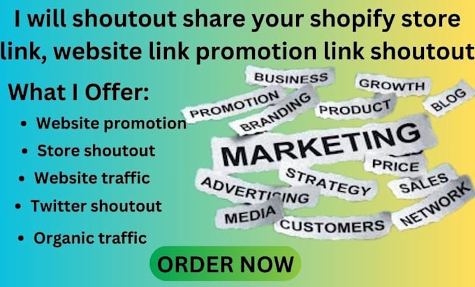 Shoutout share your shopify store link, website link promotion link ...