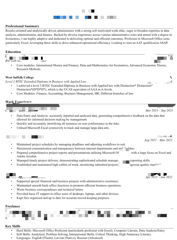 Write a cv resume cover letter can make an international cv into english by Caspiwaspi | Fiverr