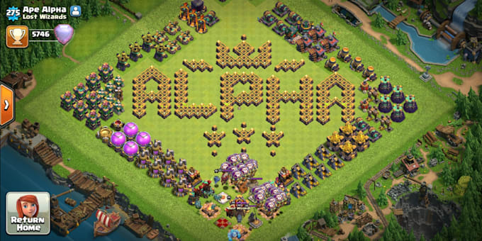 Design your name in clash of clans base using walls by Mali255241 | Fiverr