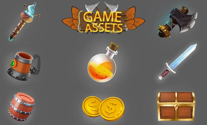 Create nice 2d game assets props icons and ui for your game by Saira_karim | Fiverr