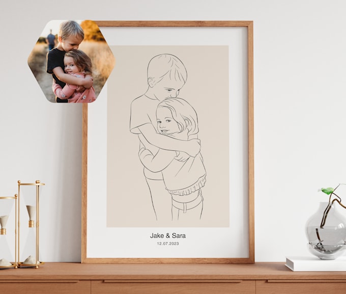 Draw custom line drawing from photo by Ellalinedrawing | Fiverr