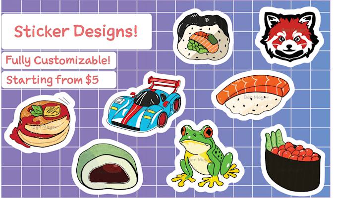Create you a custom designed vector sticker set by Cpxvisual | Fiverr