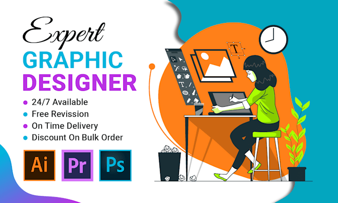 Do any graphic design work using adobe illustrator, adobe photoshop by ...
