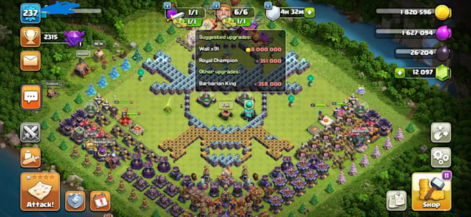 Progetta il tuo nome in clash of clans usando i muri