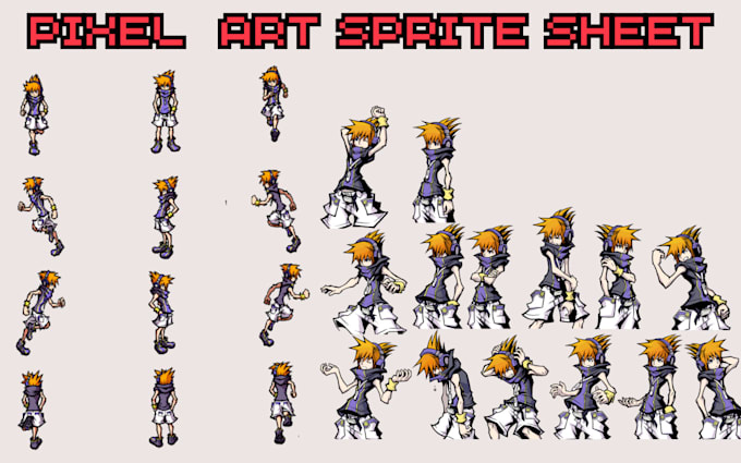 Crea pixel art, foglio sprite 2d, creatore di rpg, sprite rpg ...