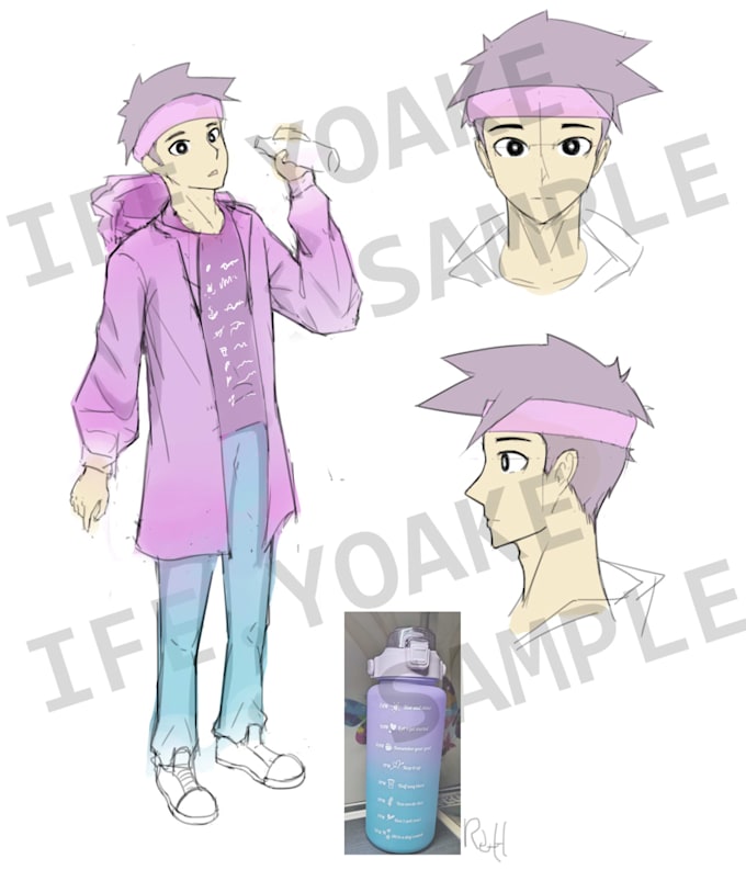 Draw anime character sheet by Ifeyoake | Fiverr