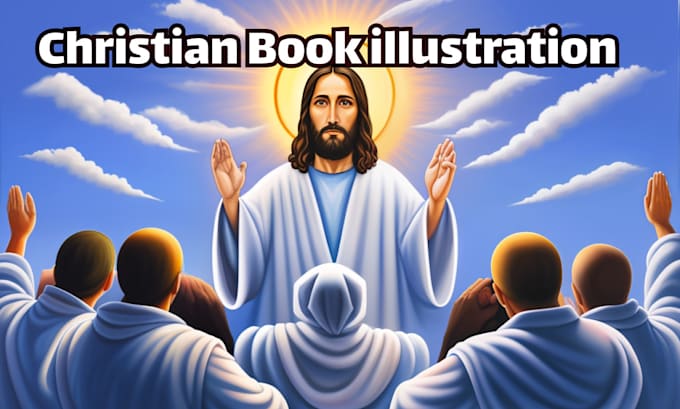 Design children christian book illustration and bible storybook ...